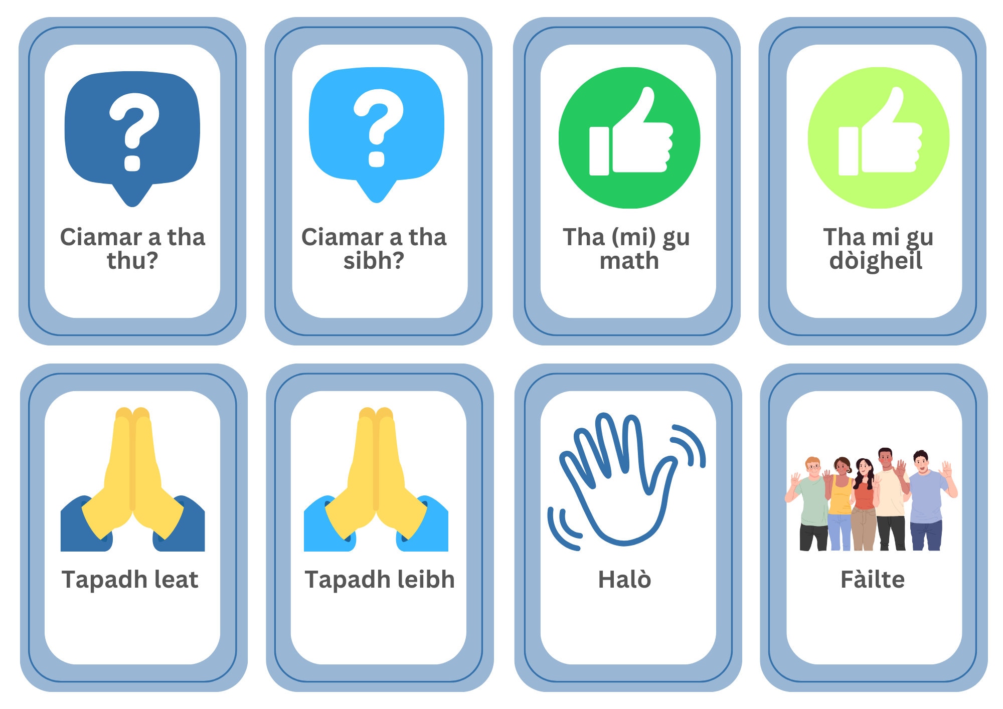 Scottish Gaelic Greetings Flashcards: Learn Vocabulary (PDF Download ...