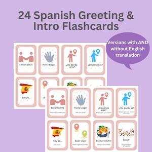 Spanish Greetings Flashcards: Learn Spanish Vocabulary (printable PDF ...