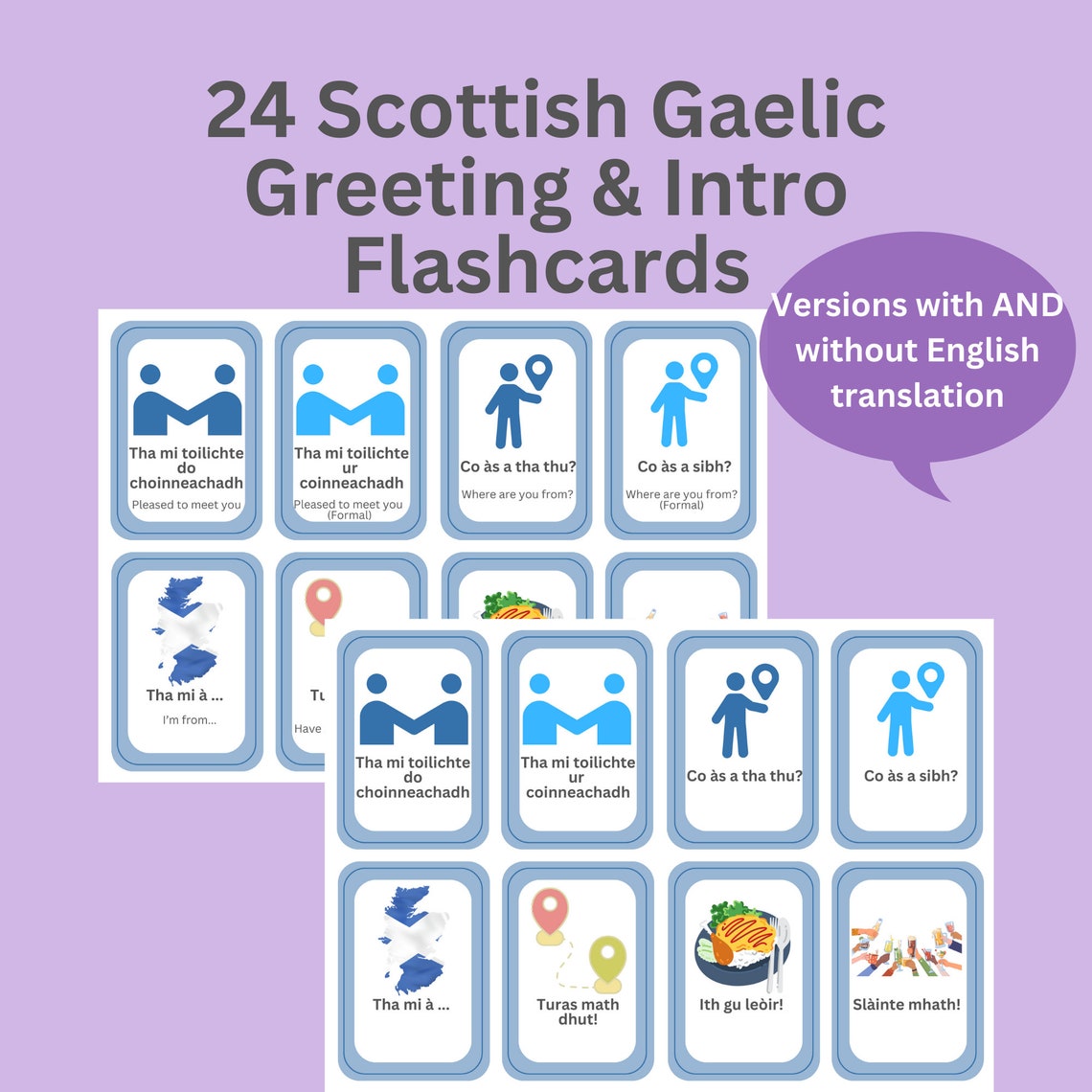 Scottish Gaelic Greetings Flashcards: Learn Vocabulary (PDF Download ...