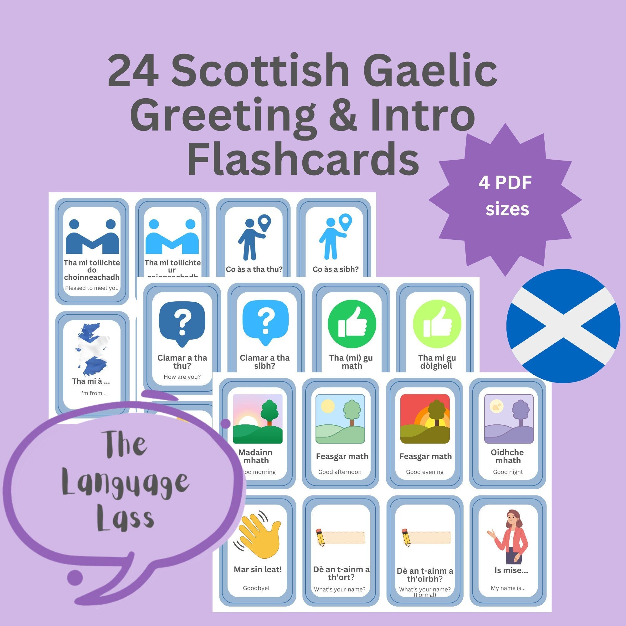 Scottish Gaelic Greetings Flashcards: Learn Vocabulary (PDF Download ...