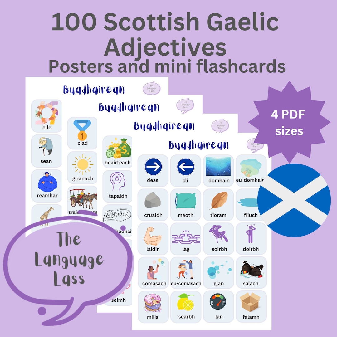 100 Scottish Gaelic Adjectives Flashcards | Learn Scottish Gaelic ...
