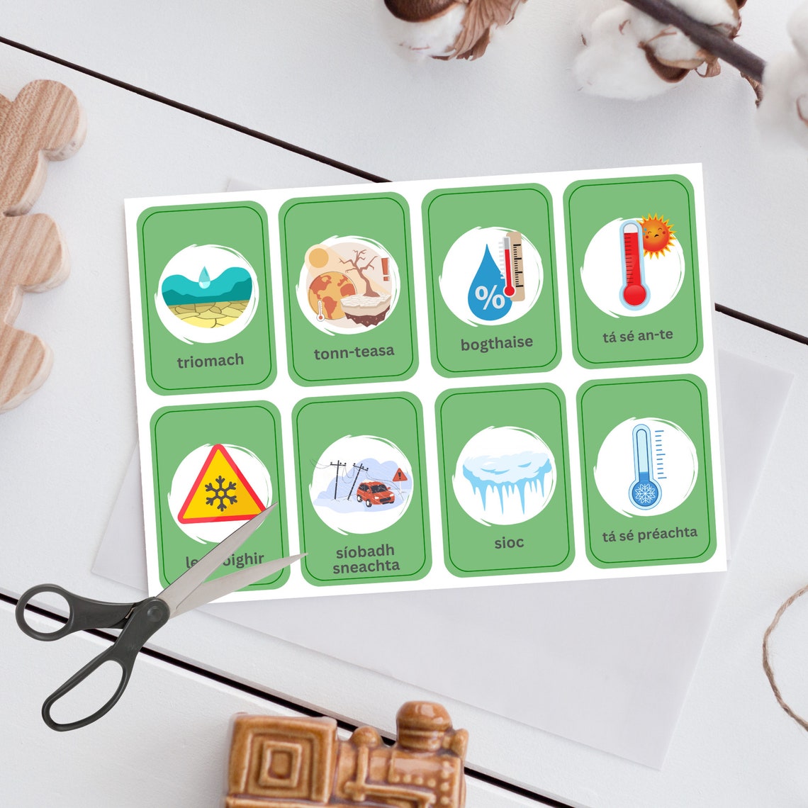 32 Irish Gaelic Weather Flashcards | Irish Flashcards | Irish Gaelic ...