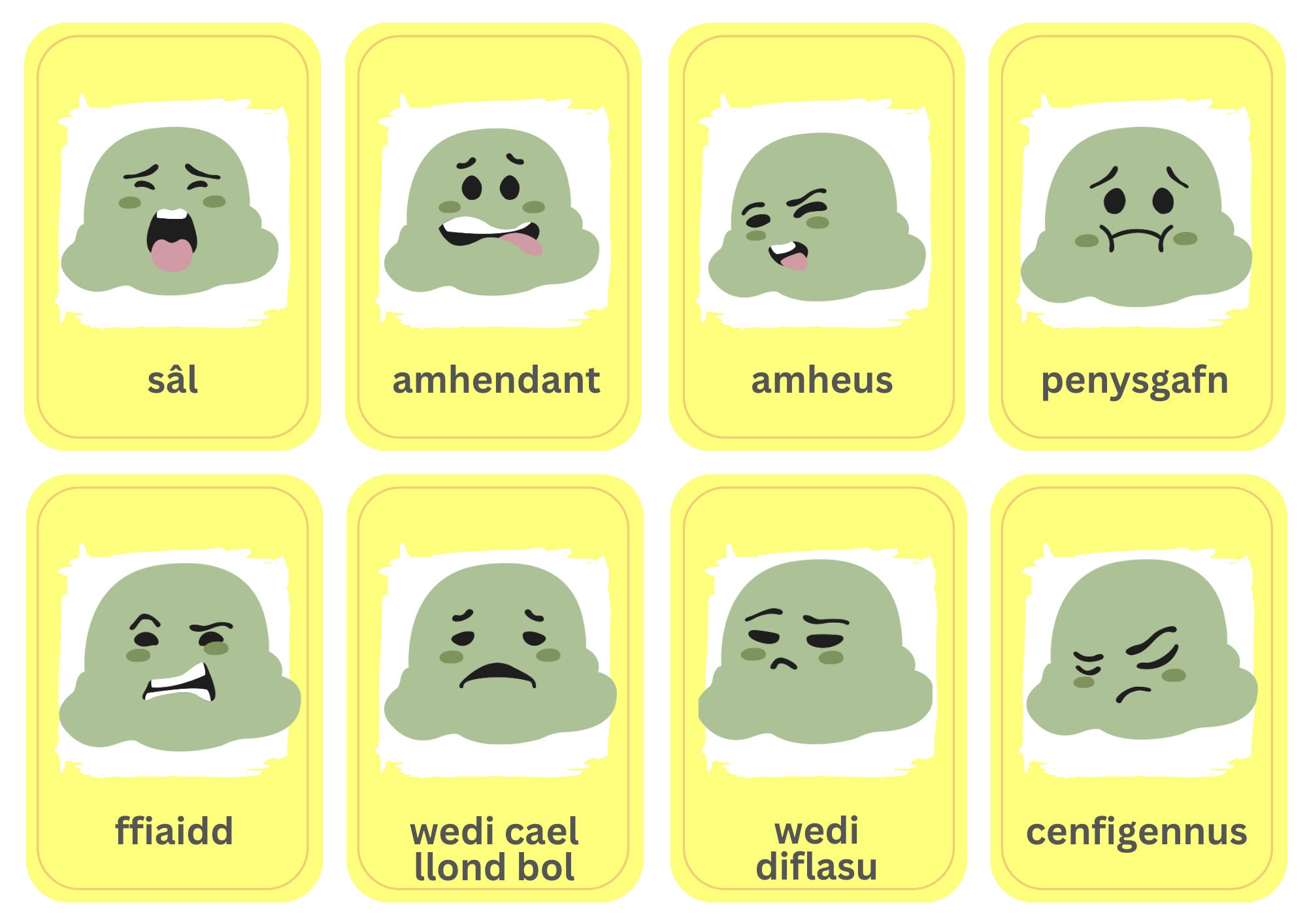 40 Welsh Emotions Flashcards | Welsh Vocabulary Cards | Dysgu Cymraeg ...
