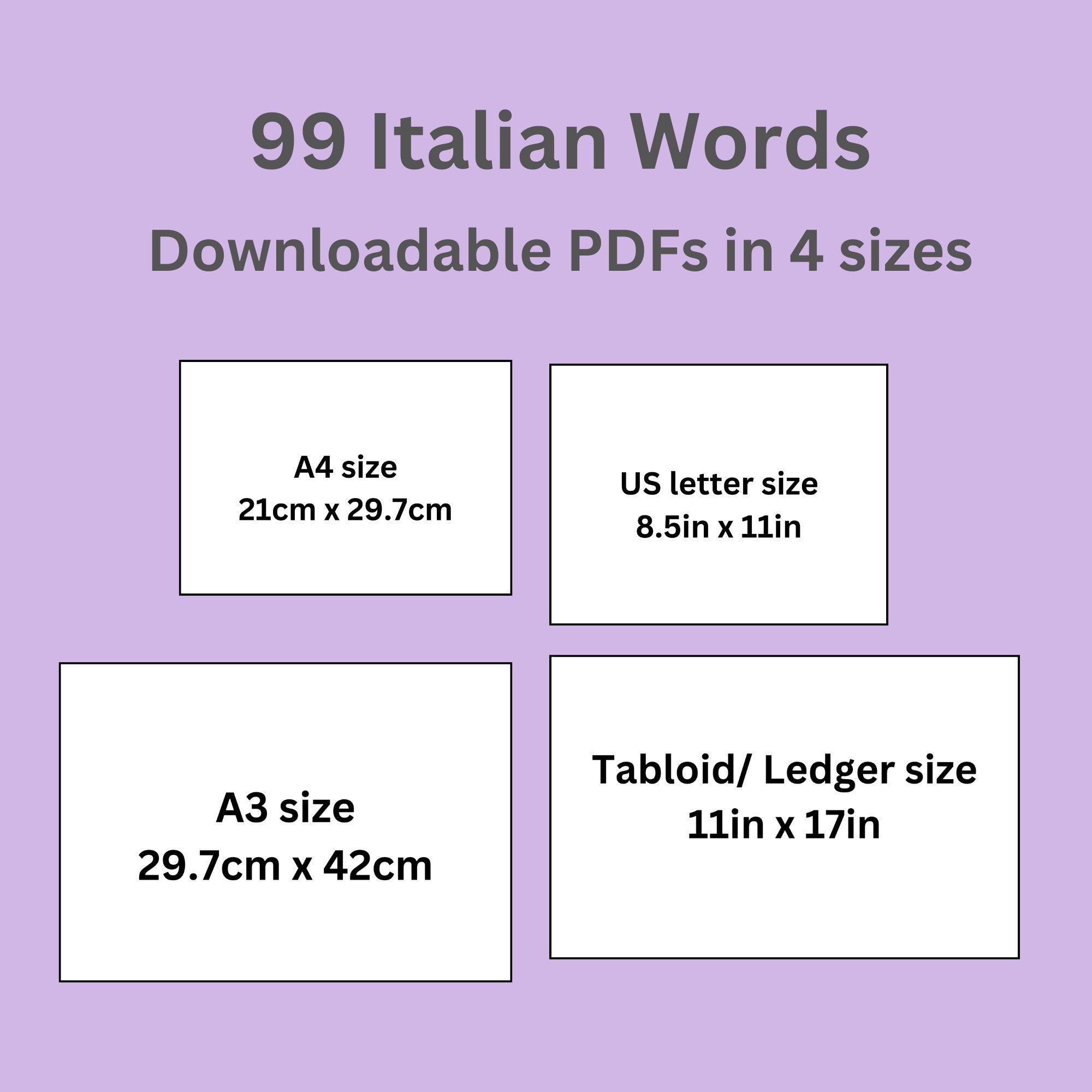99 Italian Words Italian Vocabulary Italian Flashcards - Etsy