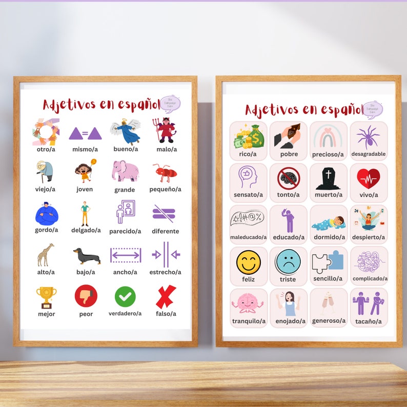 100 Spanish Adjectives Flashcards: Vocabulary Learning (PDF Download ...