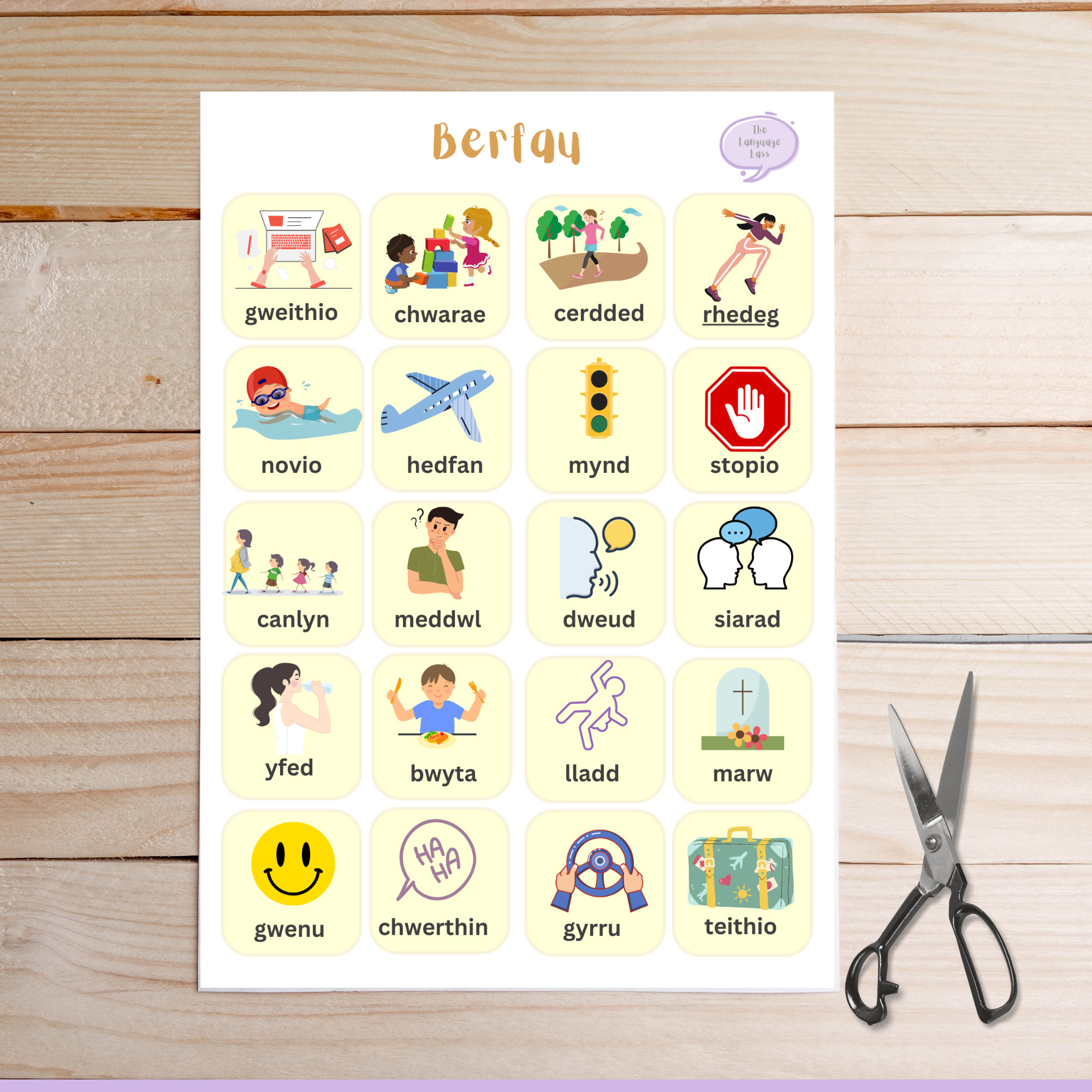 100 Welsh Verbs Flashcards | Learn Welsh Vocabulary | Printable Welsh ...