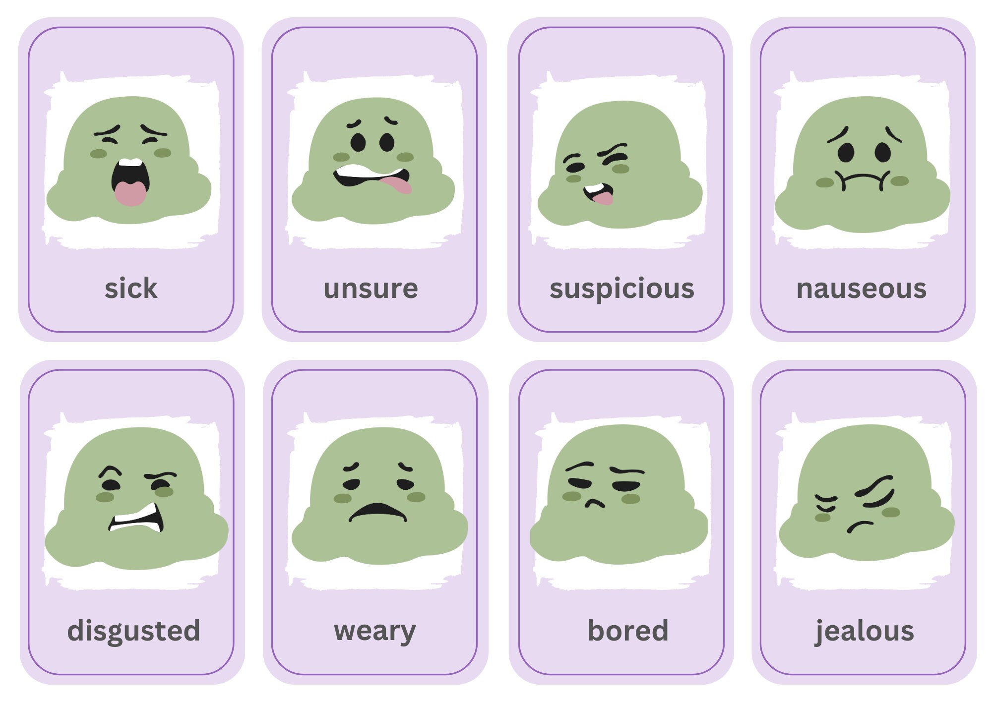 40 Emotions Flashcards | Feelings Flashcards | Teaching Emotions - Etsy