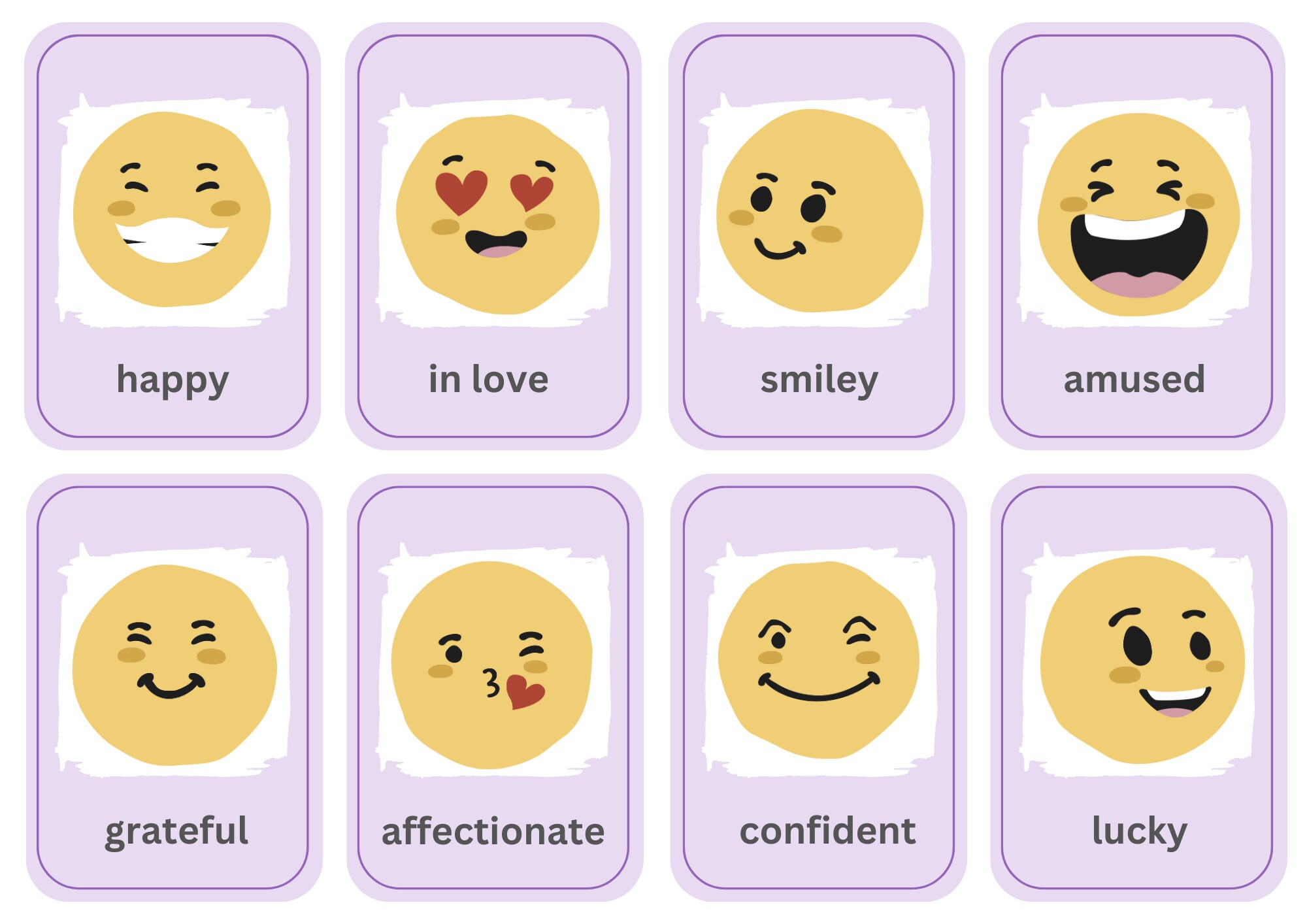 40 Flashcards de Emociones / Flashcards de Sentimientos / - Etsy España