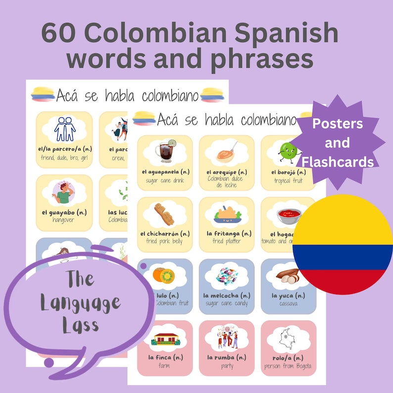 60 Colombian Spanish Words & Phrases Colombian Spanish Vocabulary ...