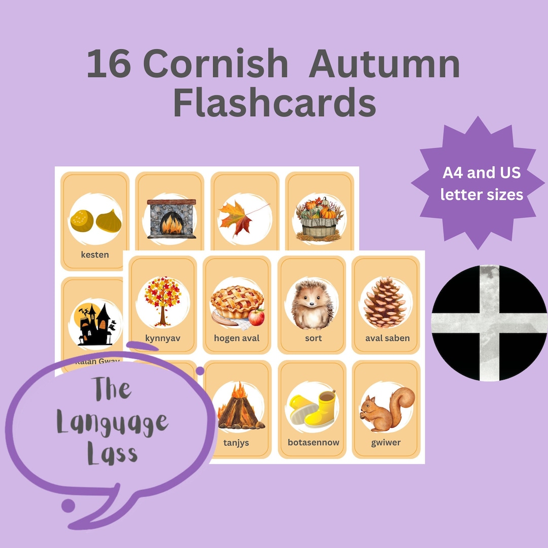16 Cornish Autumn Flashcards | Learn Cornish Vocabulary | Autumn in ...