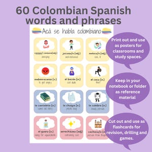 60 Colombian Spanish Words & Phrases Colombian Spanish Vocabulary ...
