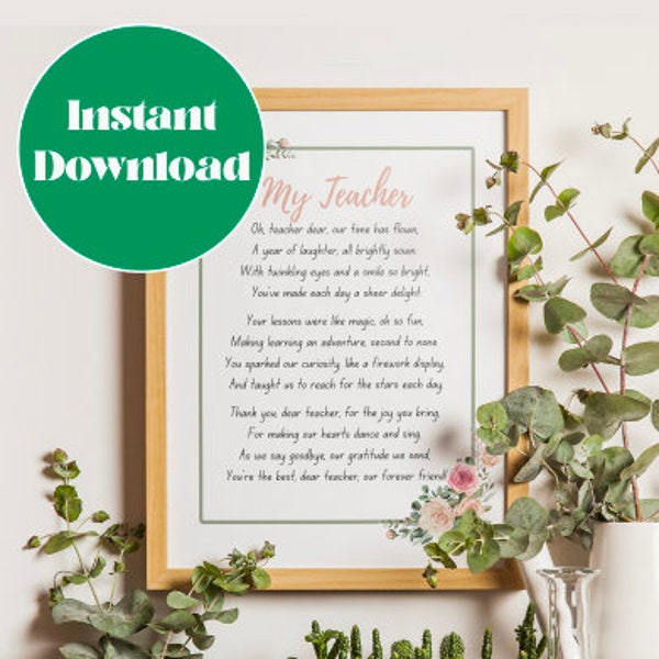 Teacher Assistant Poem - Etsy UK