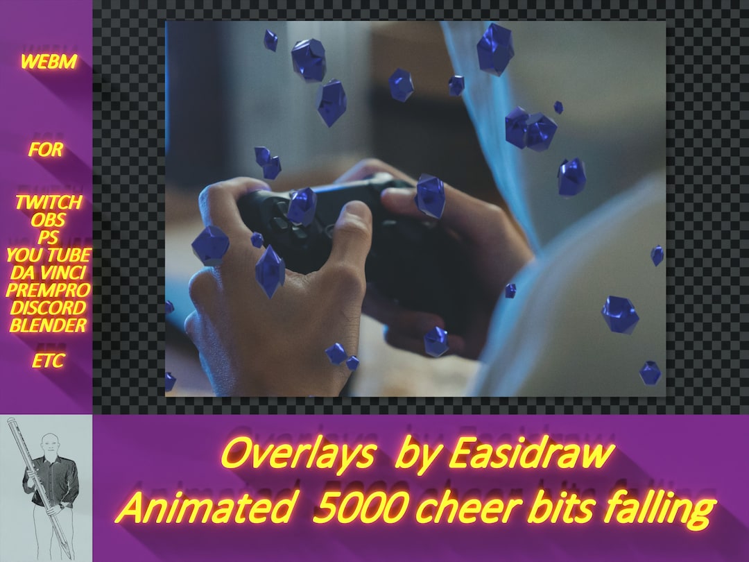 Twitch Bits, Animated Overlay, Stream Alert, OBS, WEBM, 5000 Bit ...