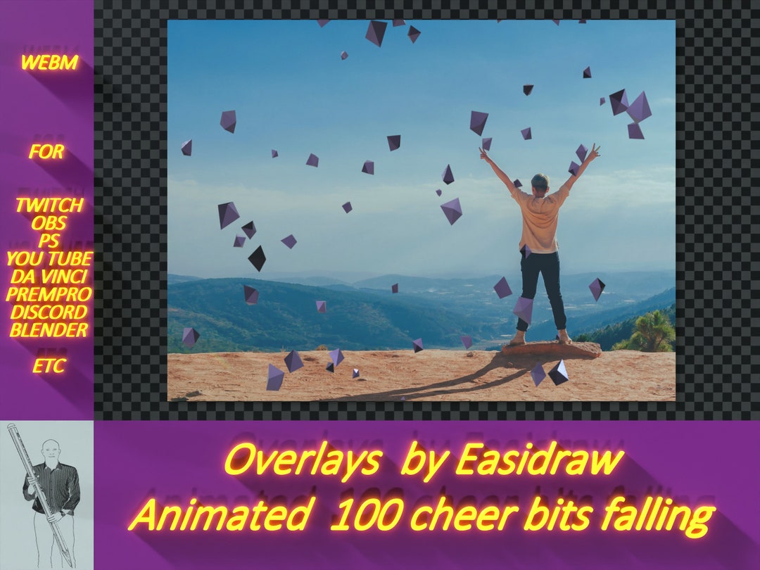 Twitch Bits, Animated Overlay, Stream Alert, OBS, WEBM, 1 Bit ...