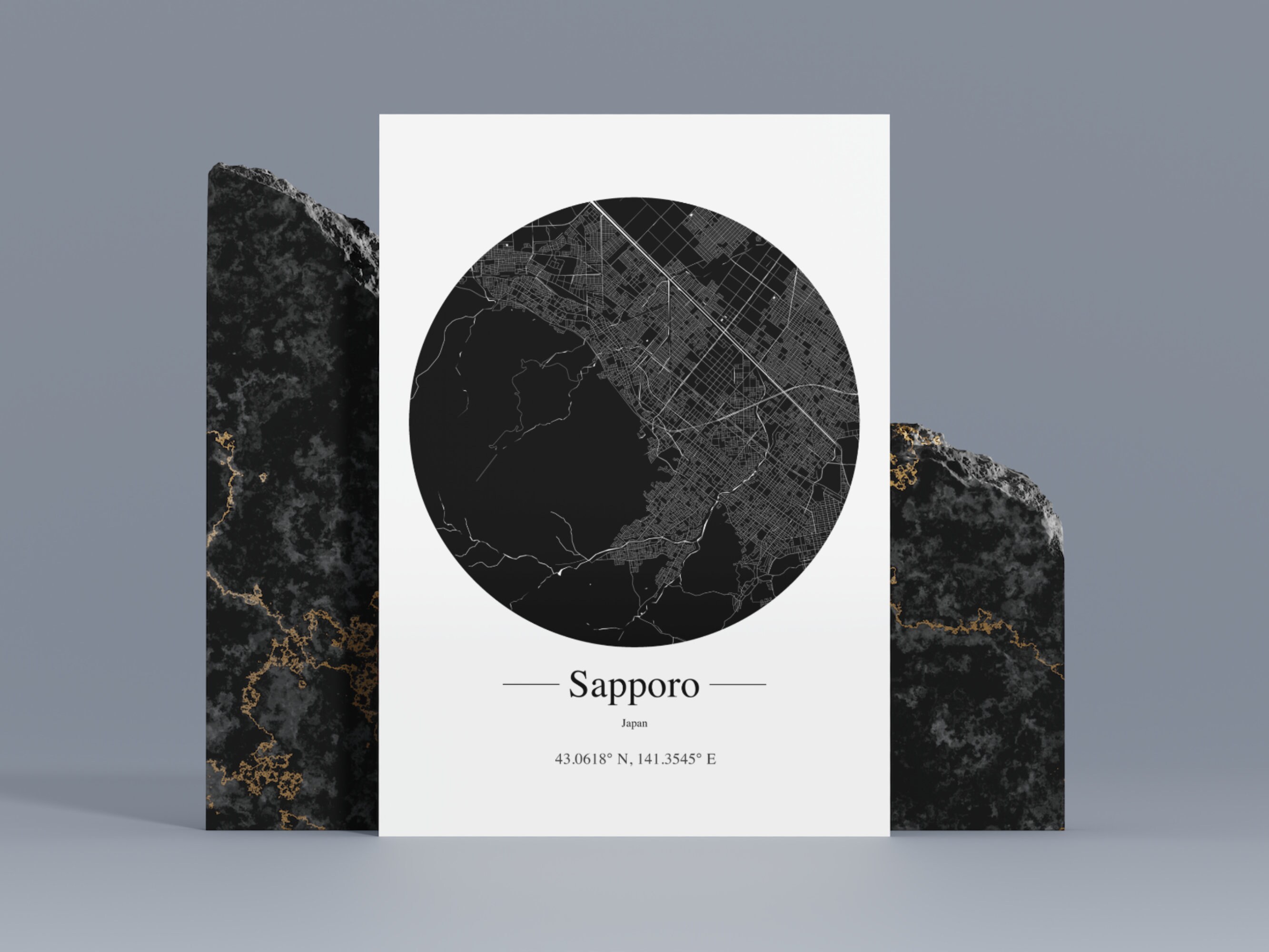 Sapporo Map Wall Decor Printable Map Decor Town Map Gift New Home Gift ...