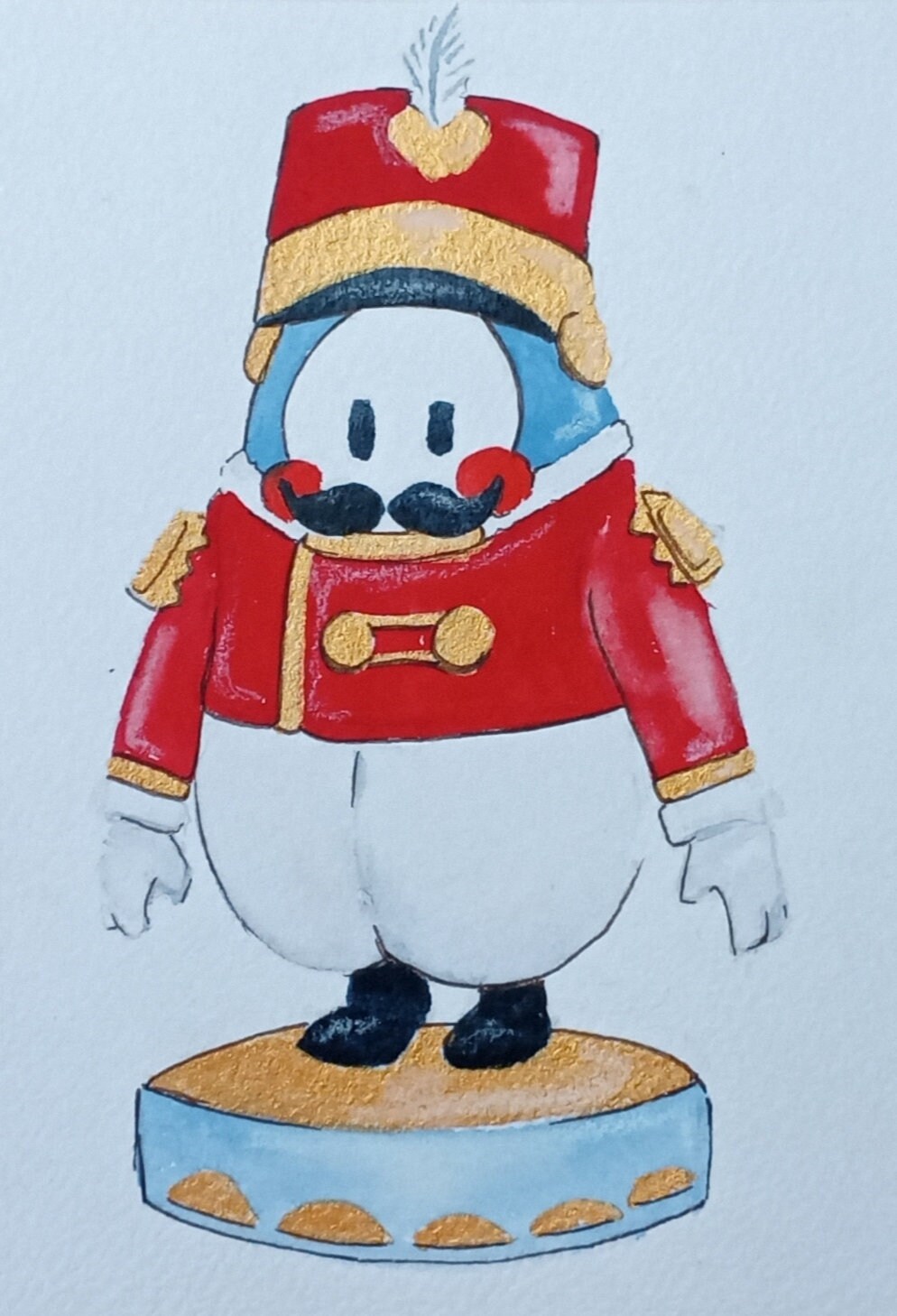 Fall Guys Watercolor Nutcracker Greeting Card - Etsy