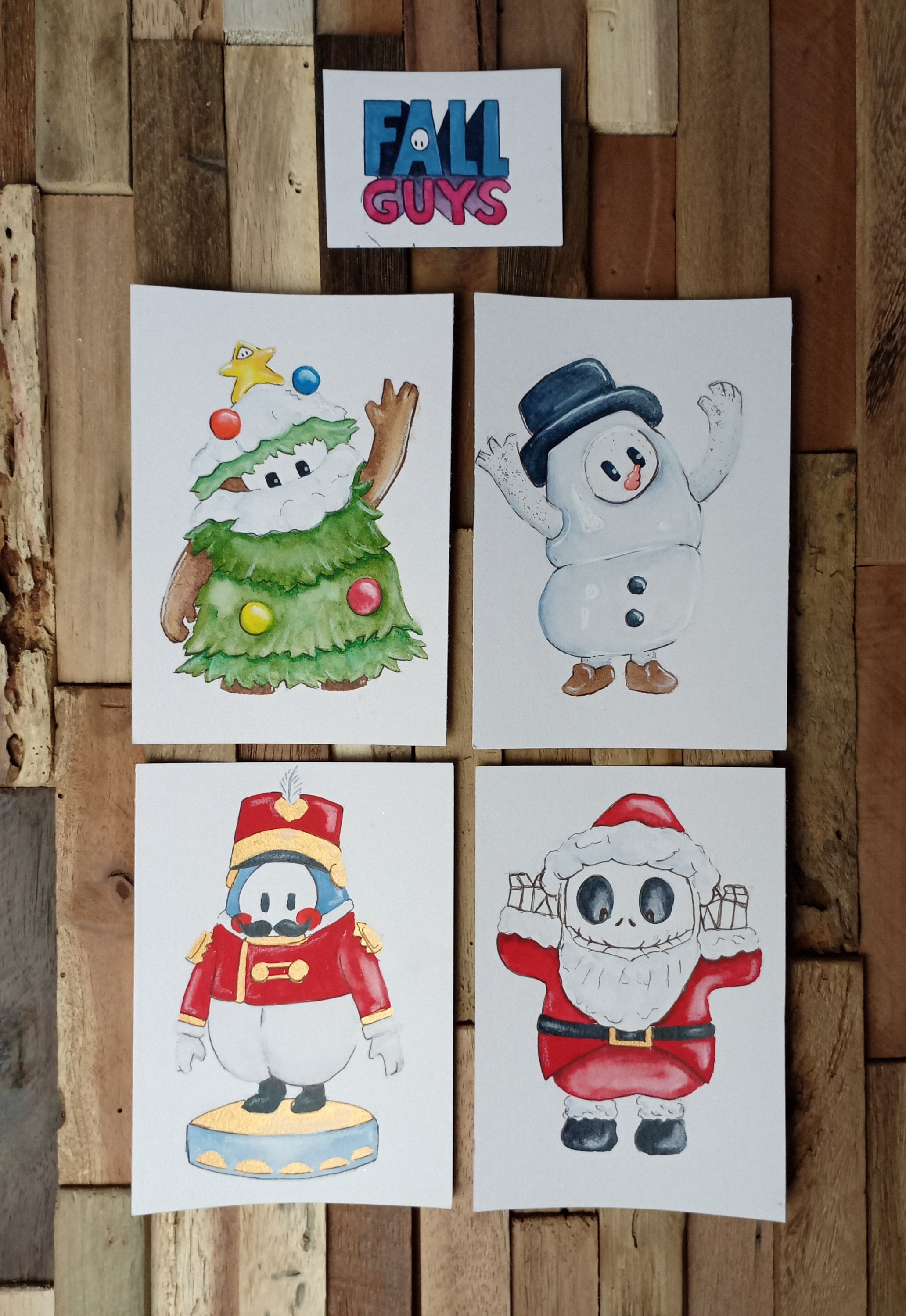 Fall Guys Watercolor Nutcracker Greeting Card - Etsy