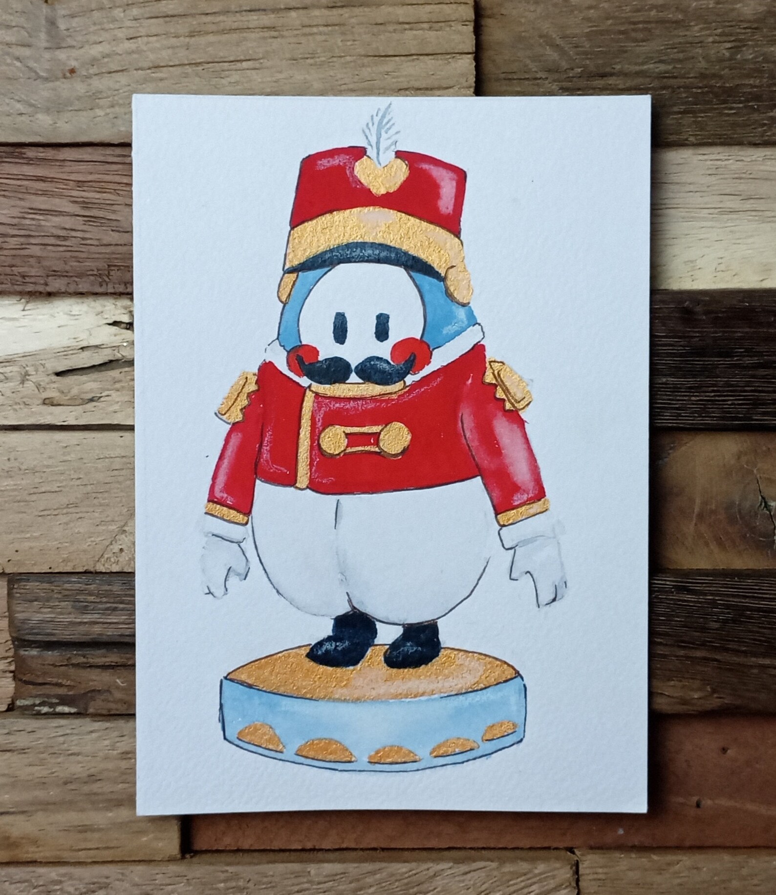 Fall Guys Watercolor Nutcracker Greeting Card - Etsy