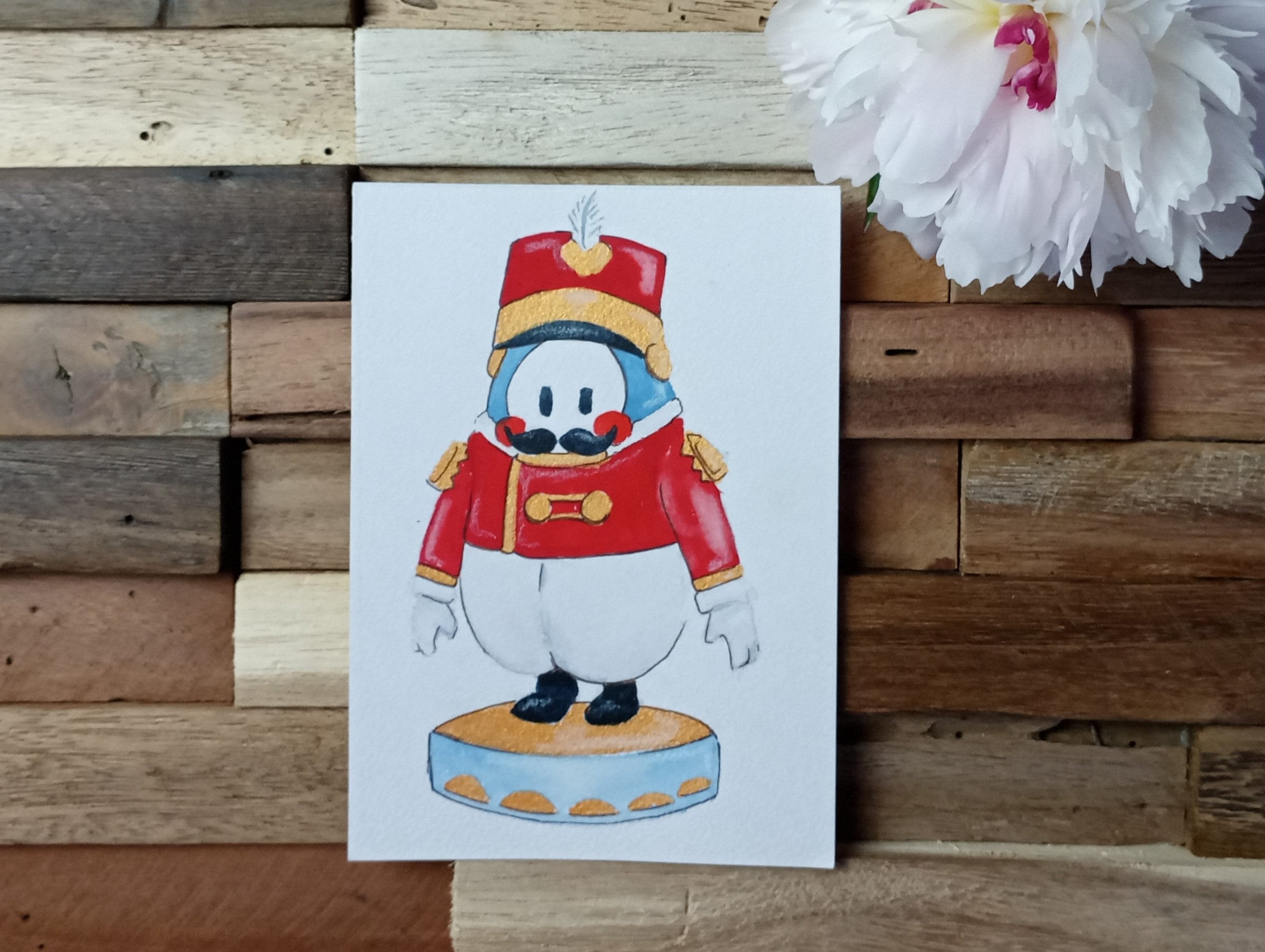 Fall Guys Watercolor Nutcracker Greeting Card - Etsy