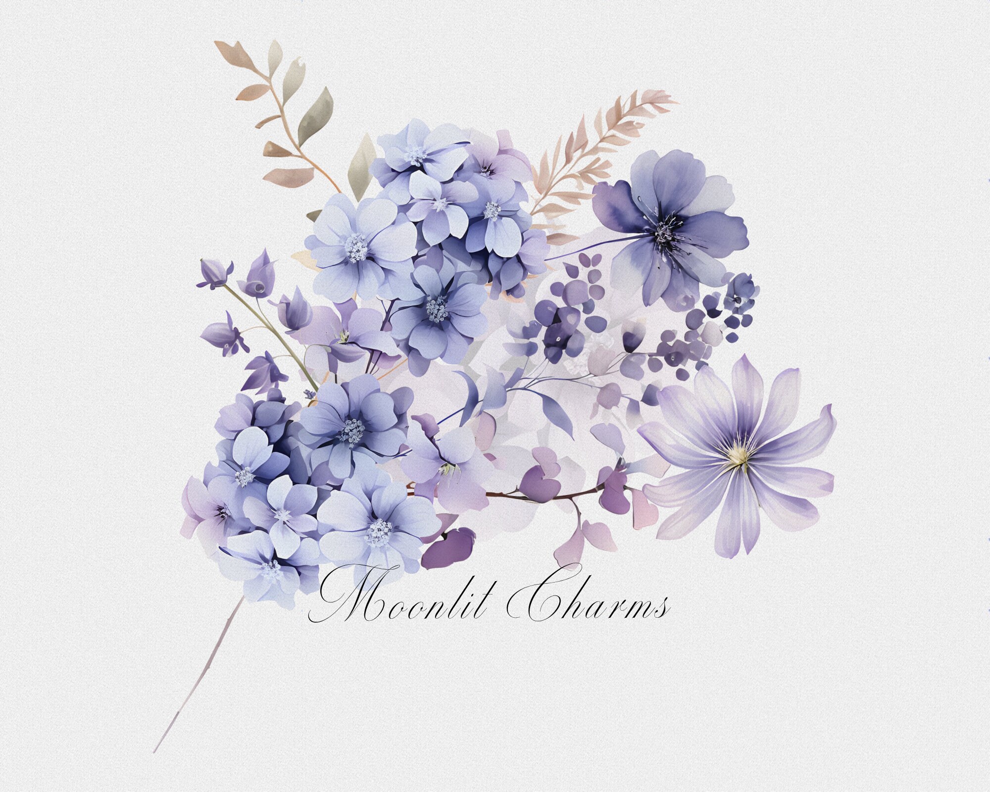 Watercolor Violets Violet Floral Clipart Wild Violet Flowers Violet ...