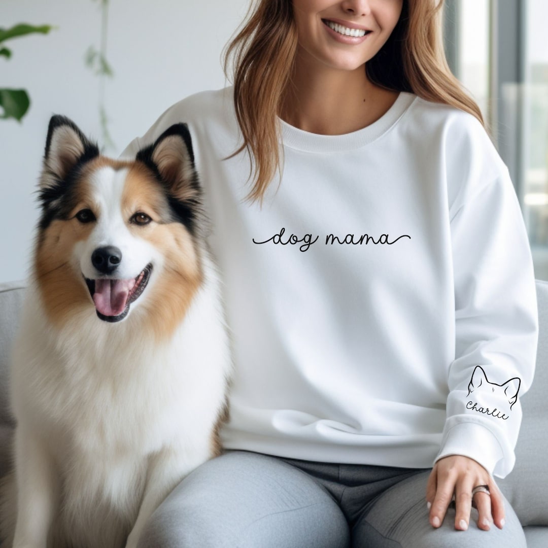 Dog Sweatshirt With Dog Ear and Name on Sleeve, Custom Dog Ears ...
