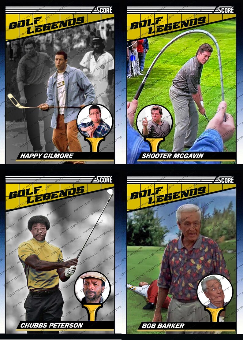 Bob Barker Happy Gilmore Golf Legends Custom Trading Card. Adam Sandler ...