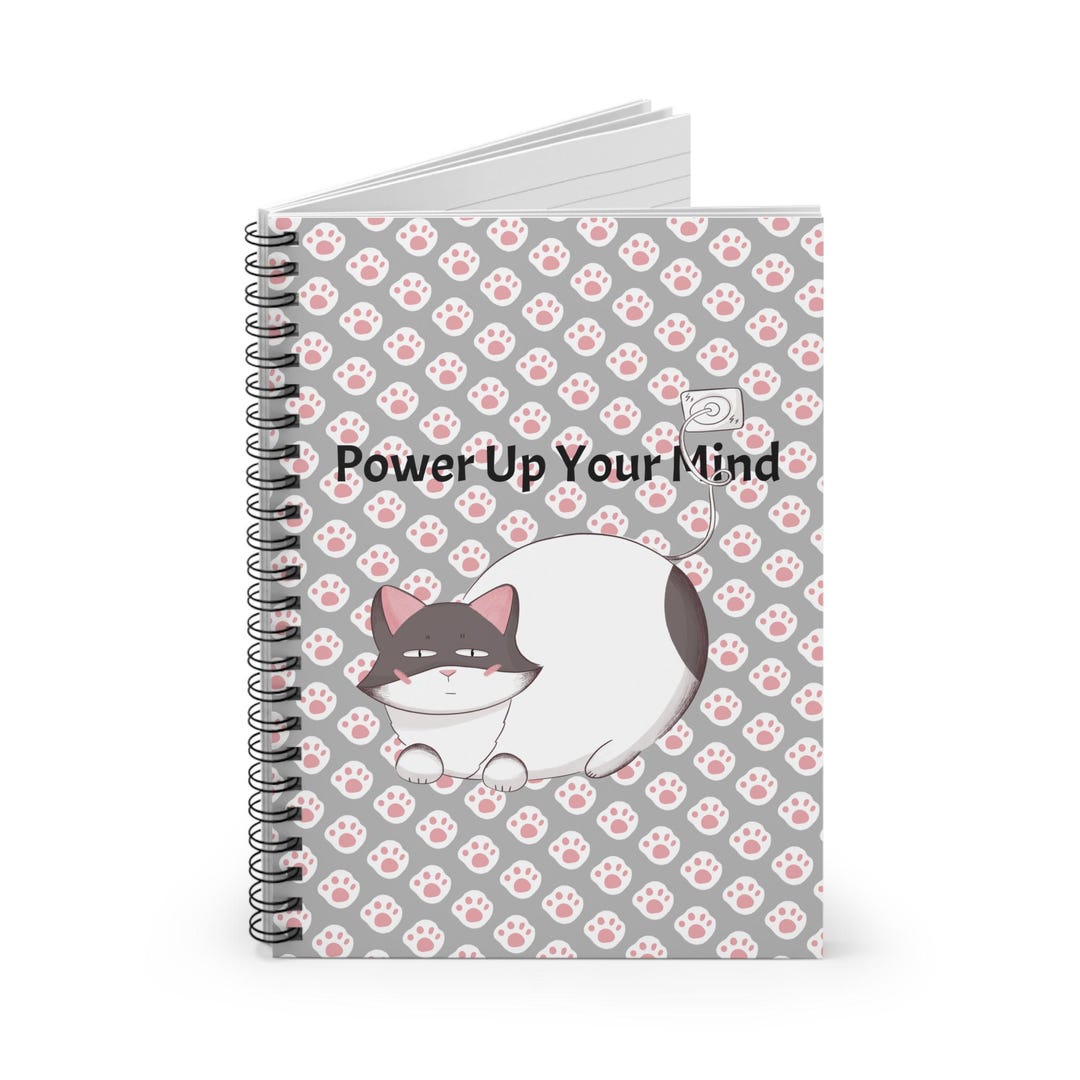 Spiral Notebook POWER UP Cat - Etsy