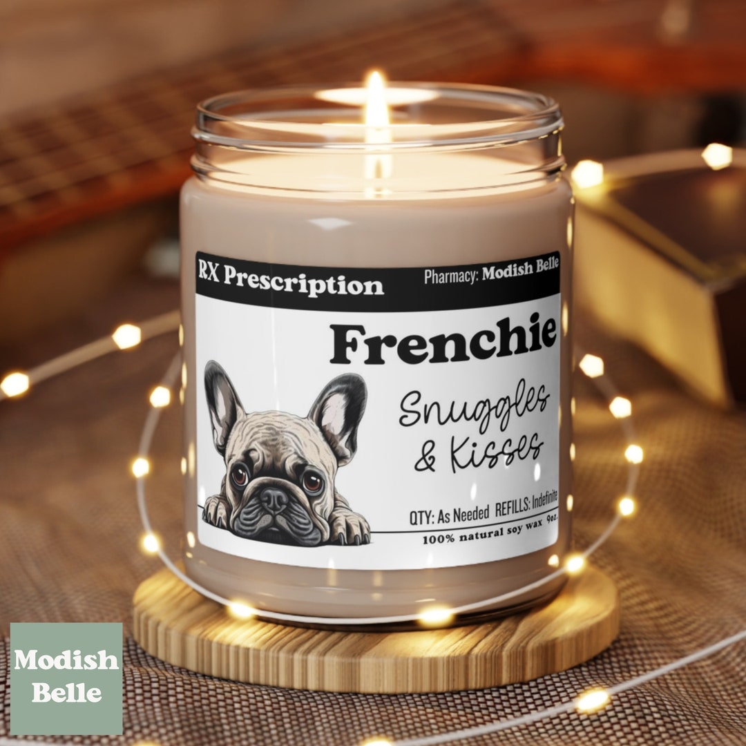 Smells Like Frenchie Dog Candle, French Bulldog Dog Candle Gift for Pet ...