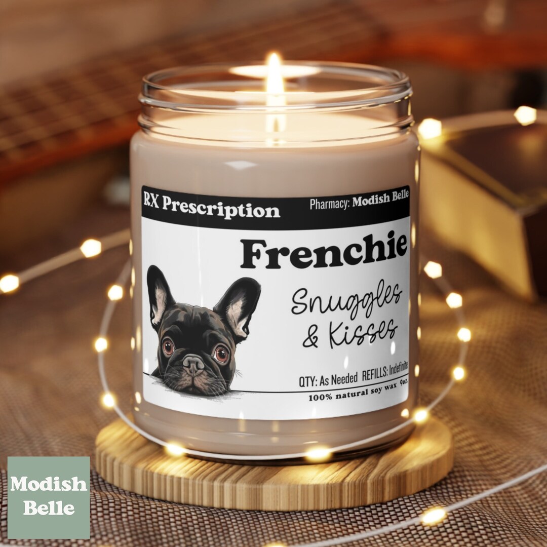 Smells Like Frenchie Dog Candle, Black French Bulldog Dog Candle Gift ...