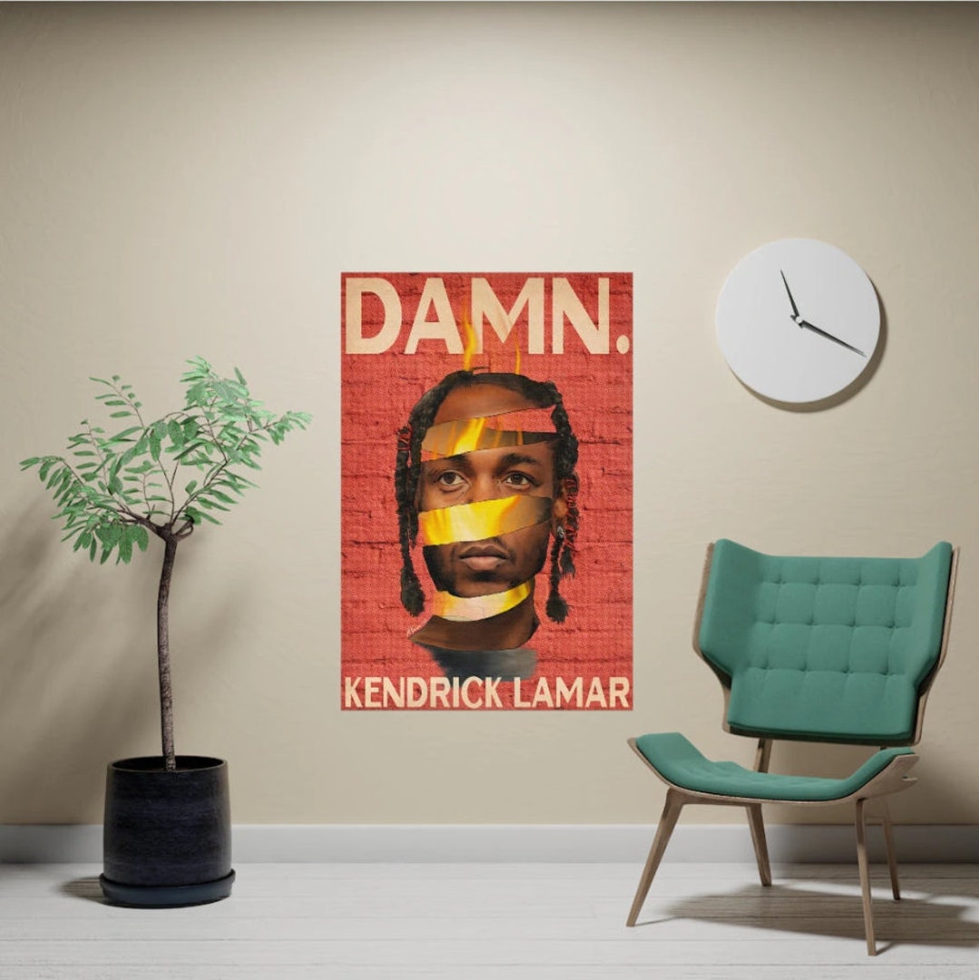 Kendrick Lamar - DAMN. Canvas Poster - Humble - Wall Art - Bedroom ...