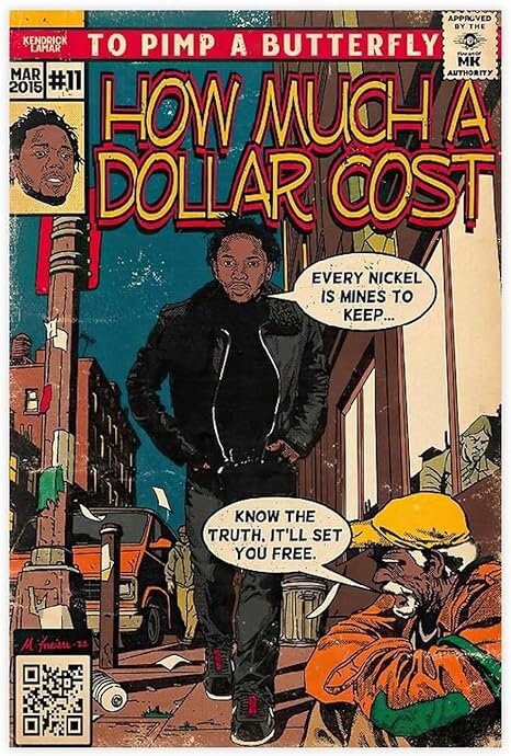 Kendrick Lamar How Much A Dollar Cost Canvas Poster TPAB Hip Hop Poster ...