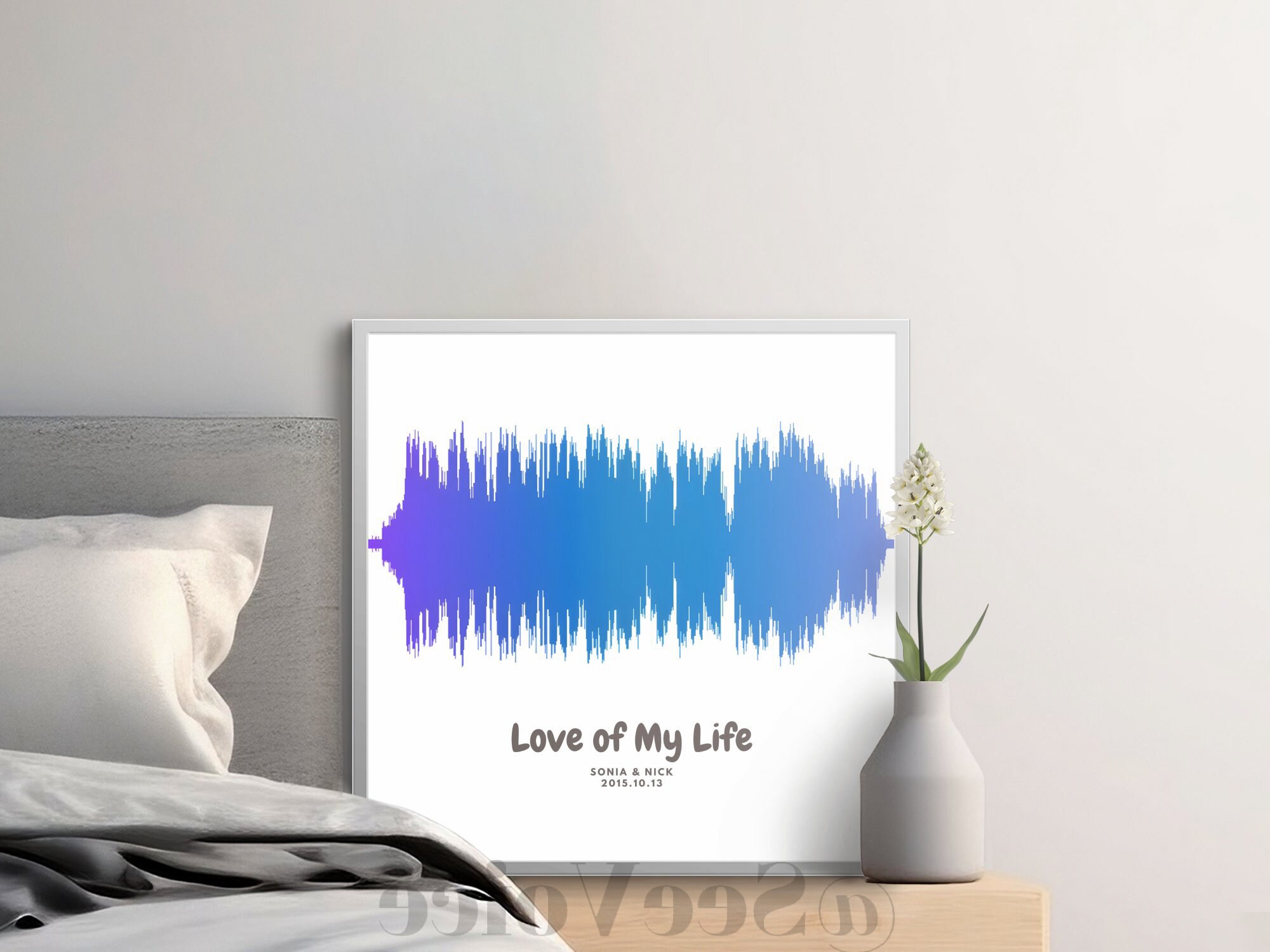 Custom Soundwave Art QR Code, Voice Recording Gift for Husband, One ...