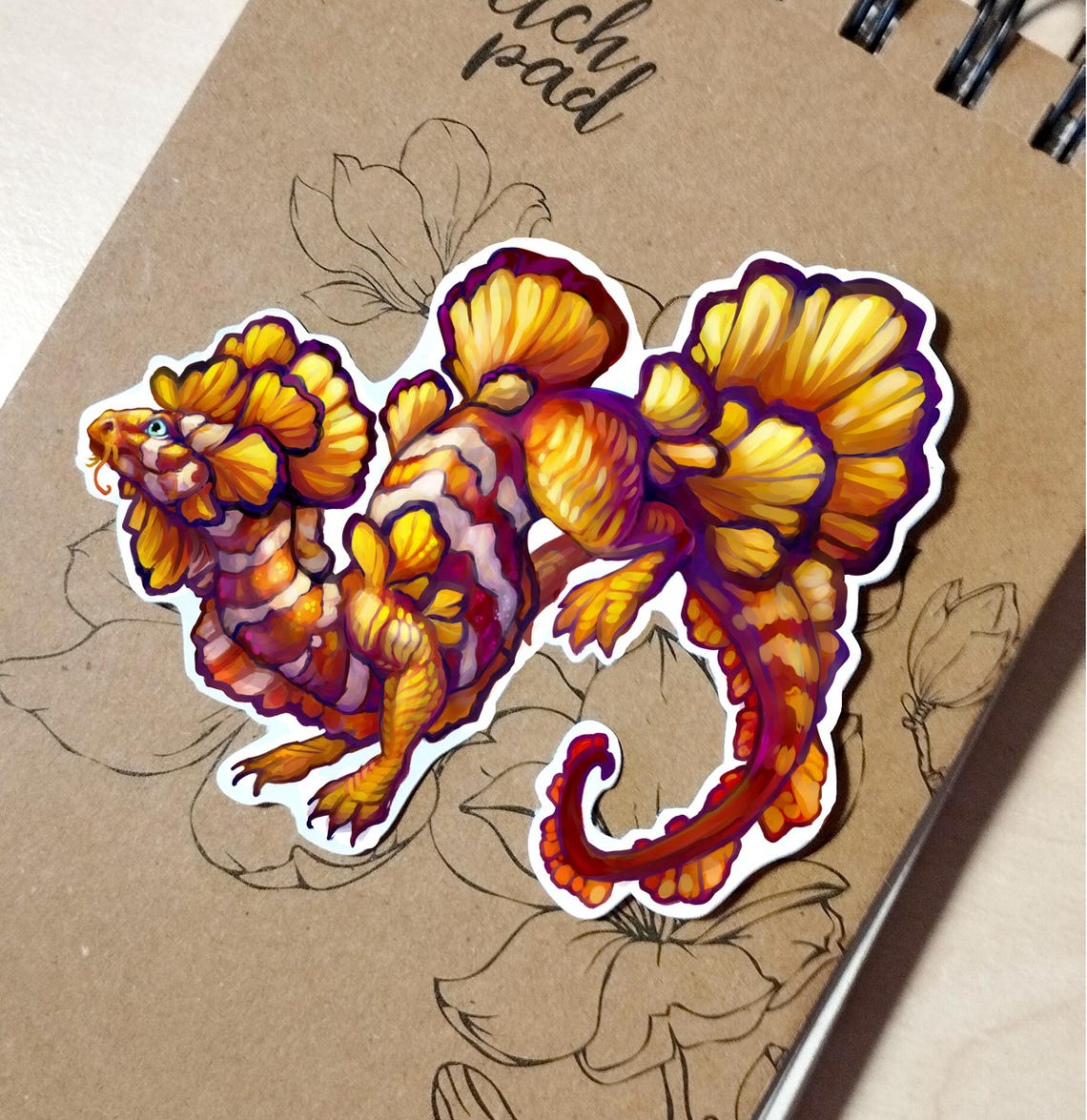 Orange Nemo Clown Fish Cute Dragon Plastic Art Sticker - Etsy