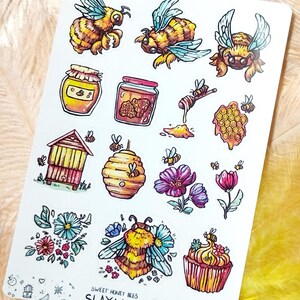 Sweet Honey Bees Themed Sticker Sheet - Etsy