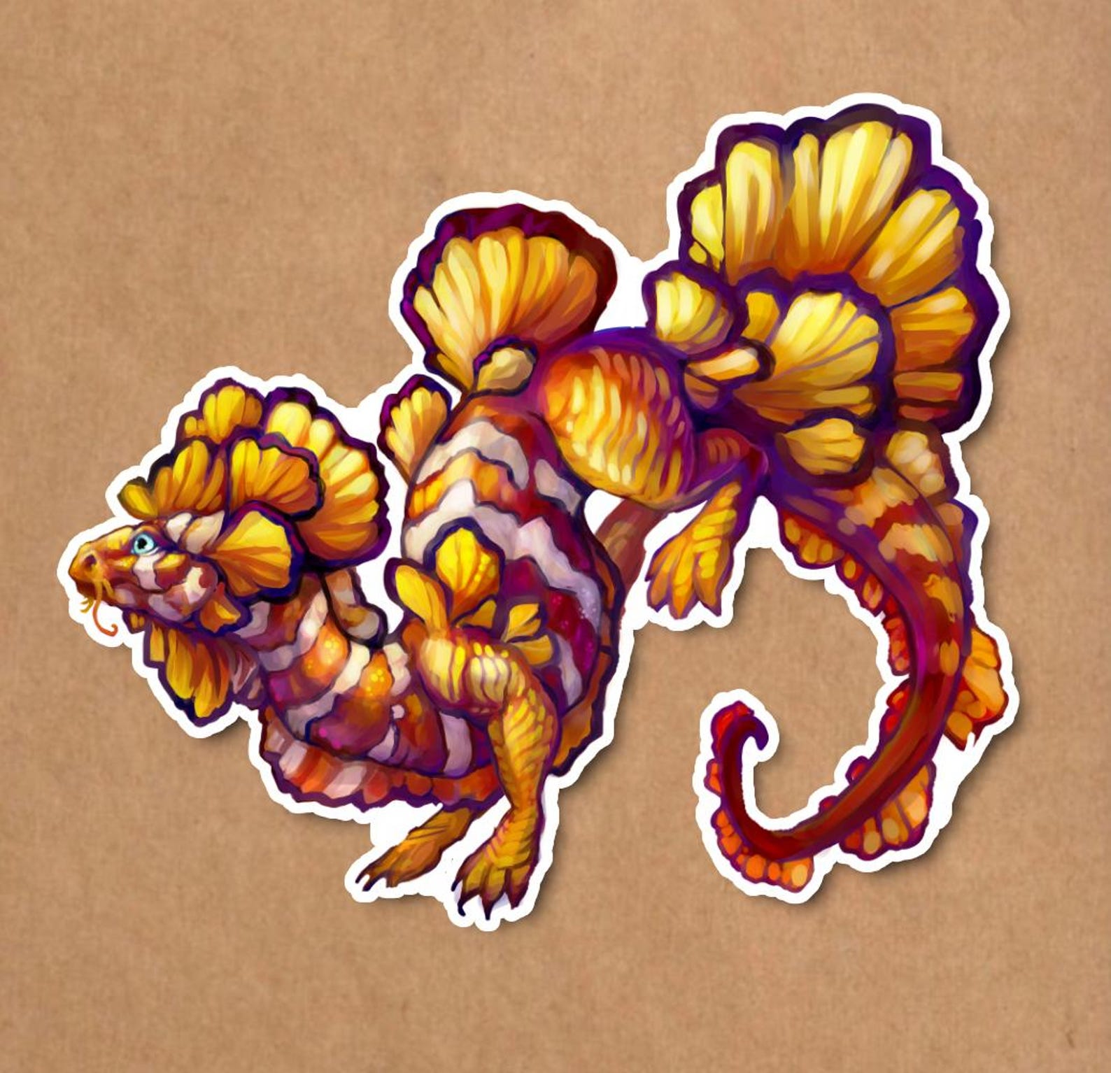 Orange Nemo Clown Fish Cute Dragon Plastic Art Sticker - Etsy
