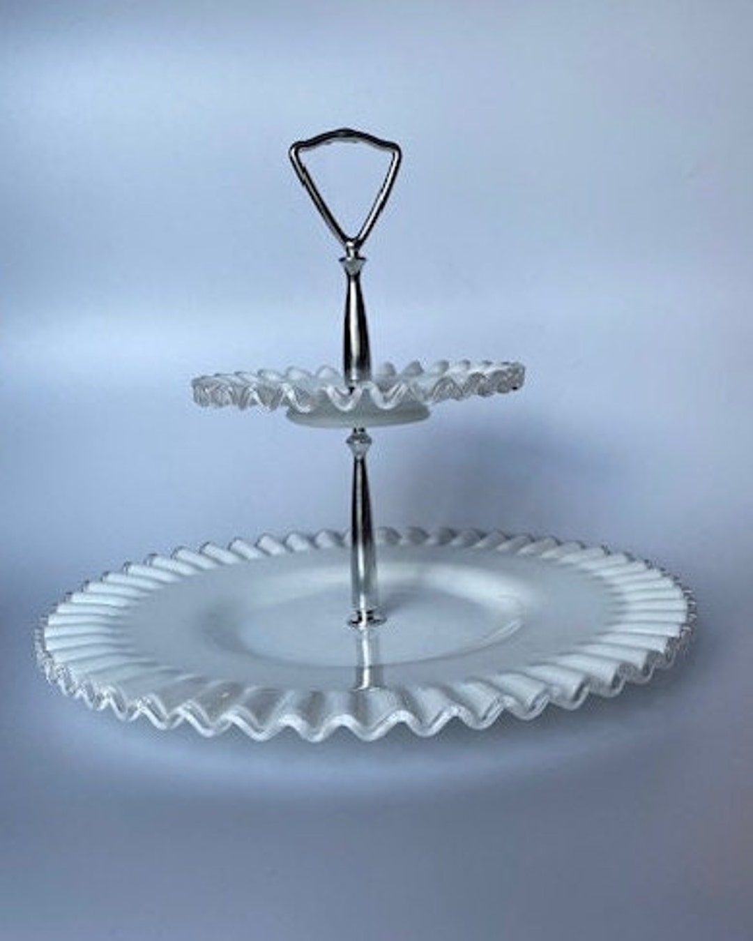 Vintage Fenton Milkglass Silvercrest Two Tier Tidbit Tray - Etsy