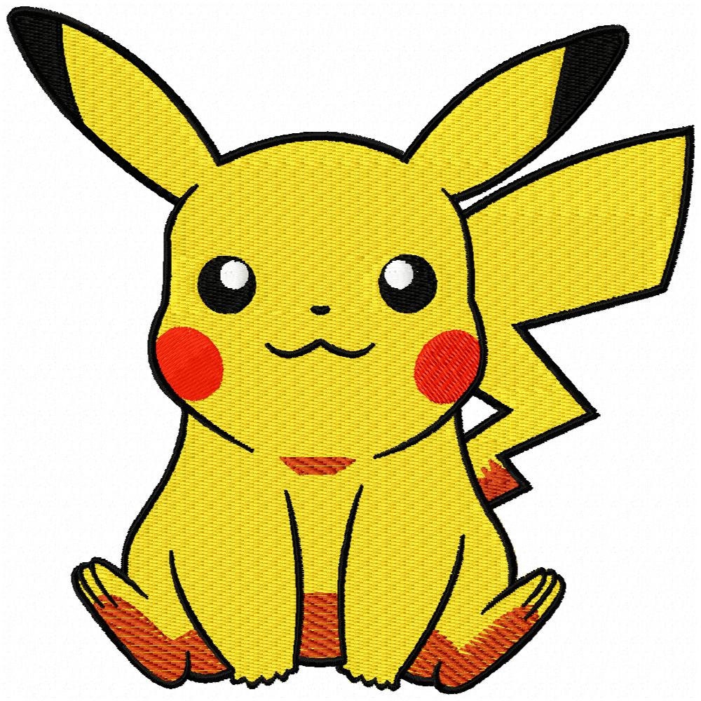 Machine Embroidery File Pikachu - Etsy