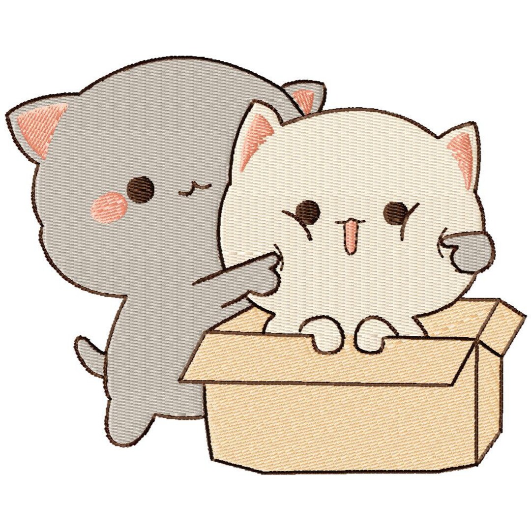 Embroidery Cute Cats Anime Design Love Cats File Embroidery Dst Pes - Etsy