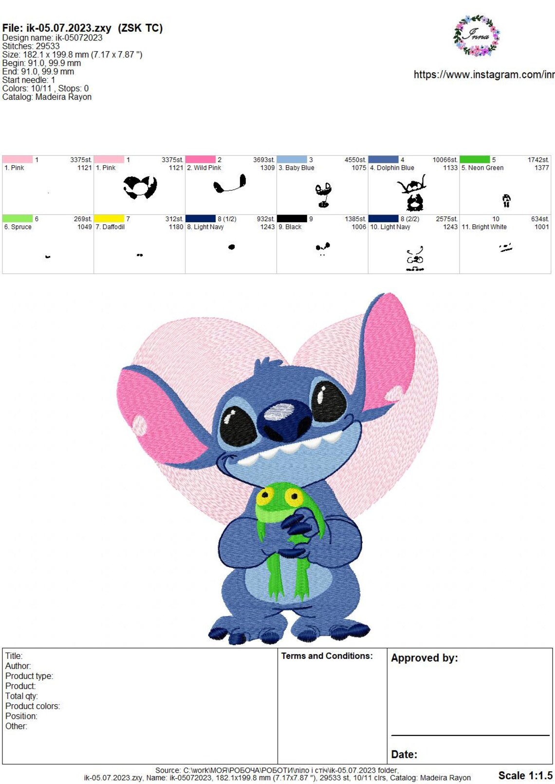 Design for Machine Embroidery Stitch Stitch Cute Design - Etsy