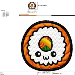 Sushi Machine Embroidery Design - Etsy