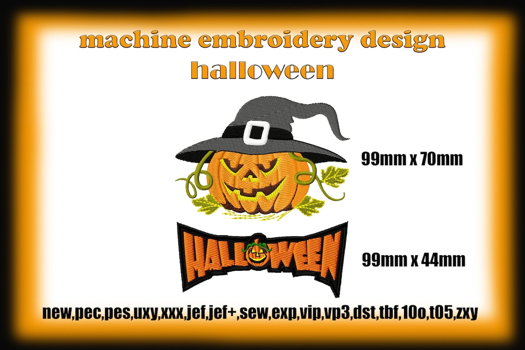 Halloween Pumpkin Scary Embroidery Design - Etsy