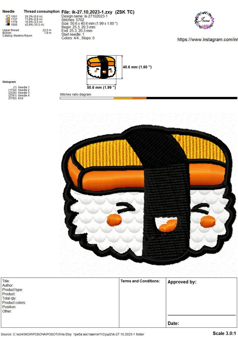 Sushi Machine Embroidery Design - Etsy