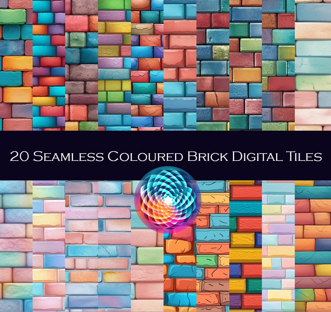 Coloured Bricks - Digital Seamless Pattern - Etsy