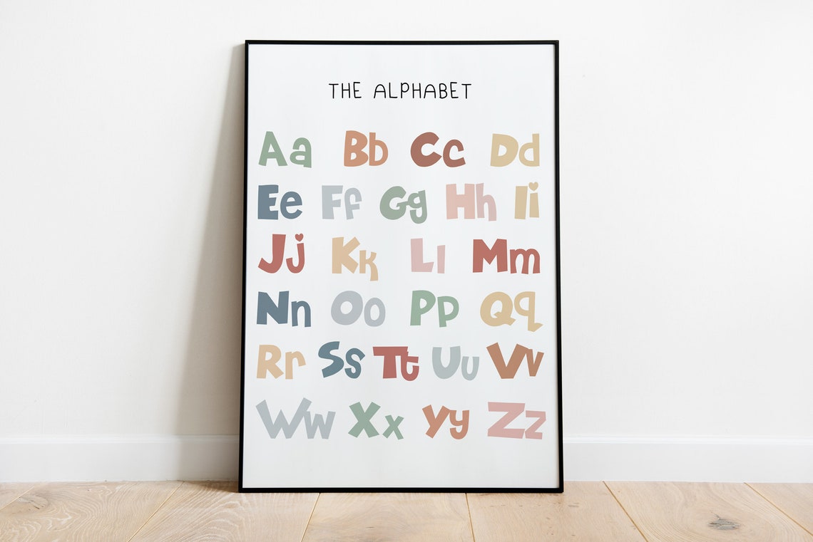Rainbow Alphabet Poster Back to School Handwriting Chart - Etsy