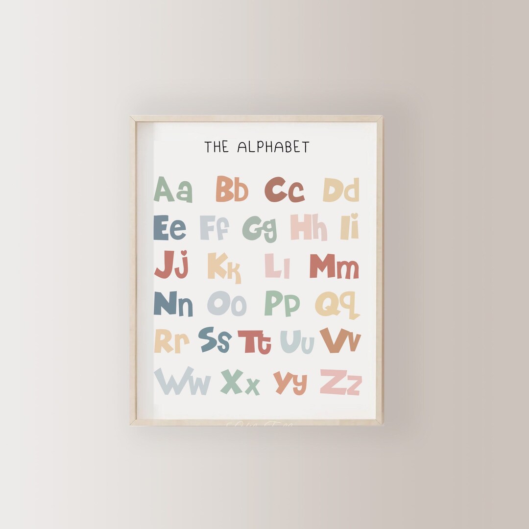 Rainbow Alphabet Poster Back to School Handwriting Chart - Etsy