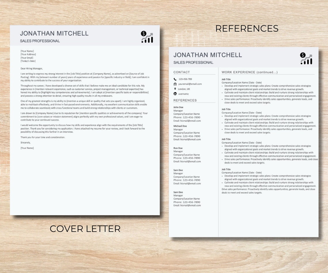 Sales Resume Template, Google Docs, Microsoft Word, Apple Pages, CV ...