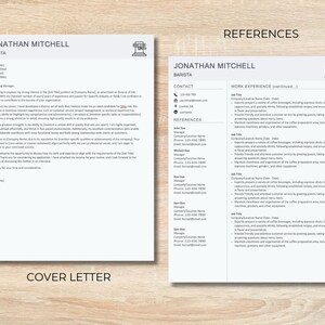 Barista Resume Template, Google Docs, Microsoft Word, Apple Pages, CV ...
