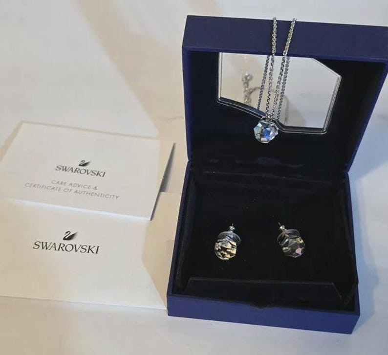 Swarovski Necklace and Earrings Set - Etsy