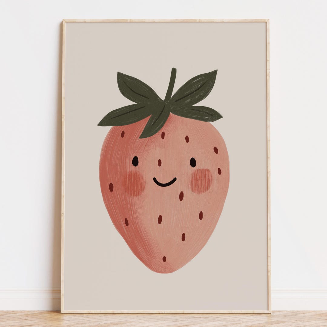 Sweet Little Strawberry Art Print, Digital Download, Kids Room Toddler ...