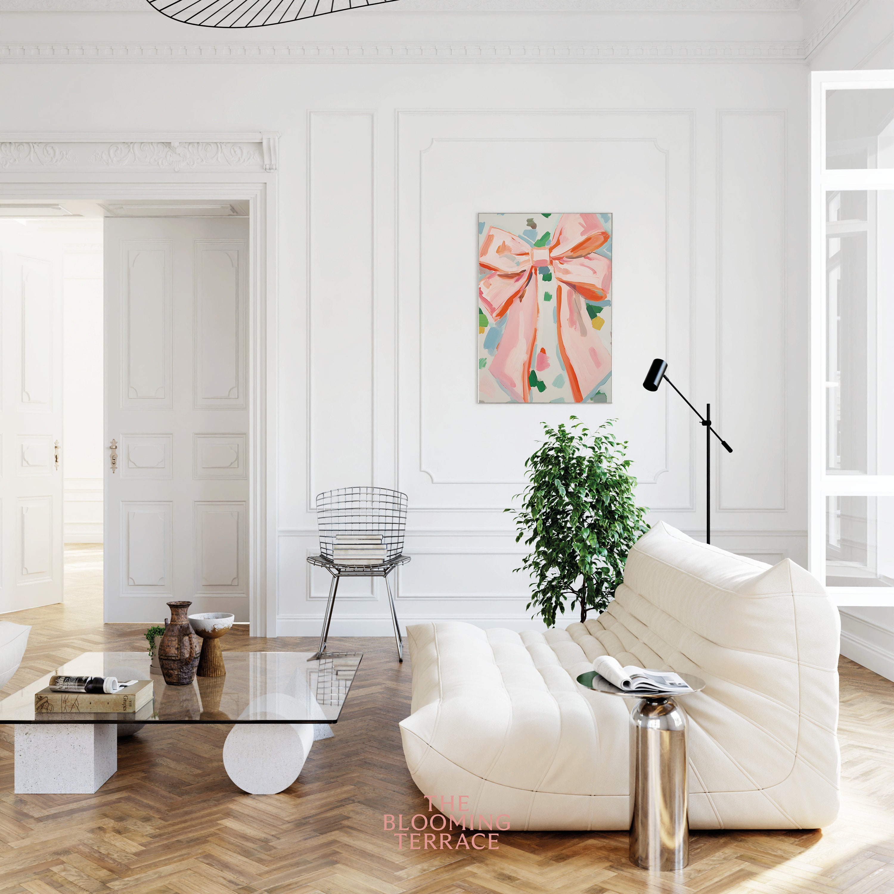 Pink Bow Art Print, Preppy Ribbon Room Decor, Coquette Room Decor ...